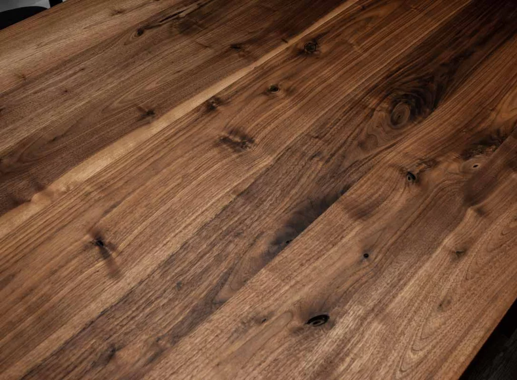 Holzplatte nach Maß massiver Nussbaum : Holzpiloten