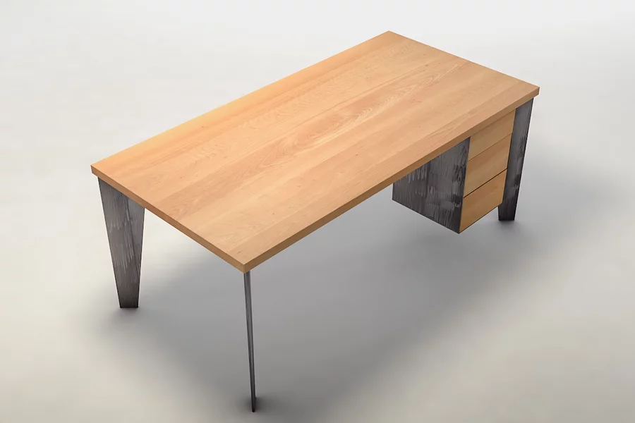 Computertisch aus massivem Buchenholz astfrei [HOLZPILOTEN] : Holzpiloten